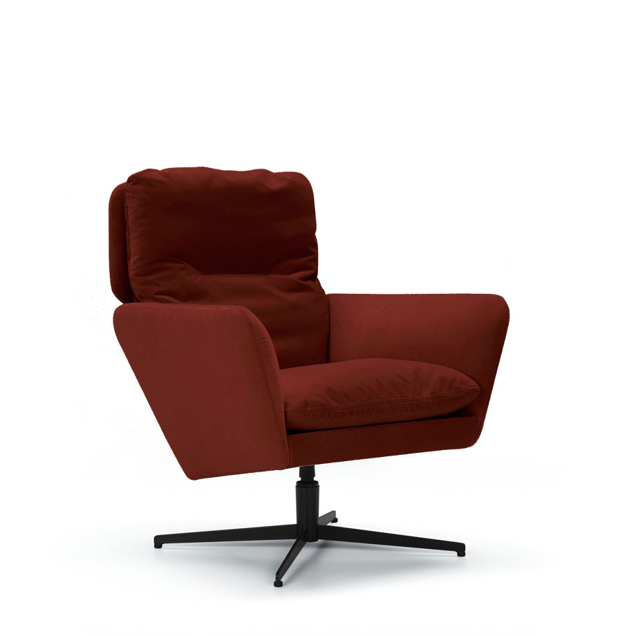 Fauteuil en velours Amy avec pied pivotant - SITS