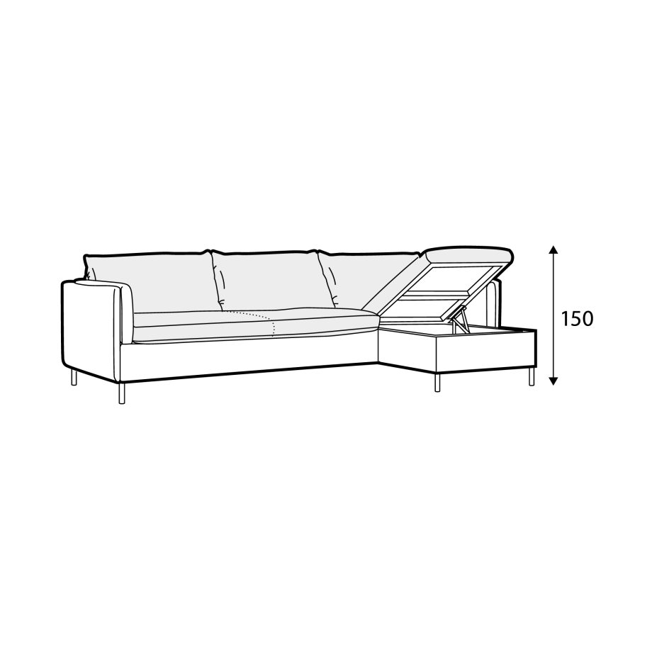 Canapé convertible d’angle en tissu chenille 100% recyclé Pixie avec ...